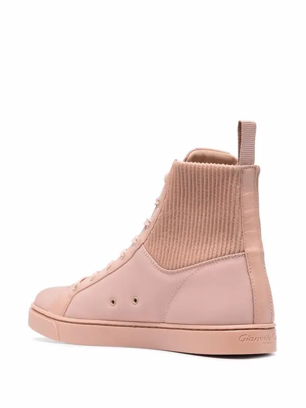 GIANVITO ROSSI Knit-panelled High-top Sneakers