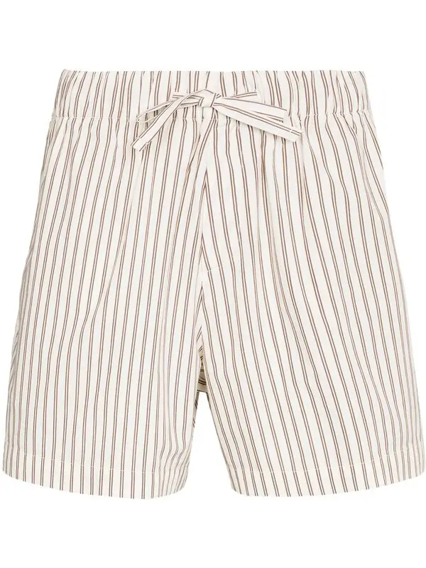 TEKLA Vertical-stripe Pajama Shorts
