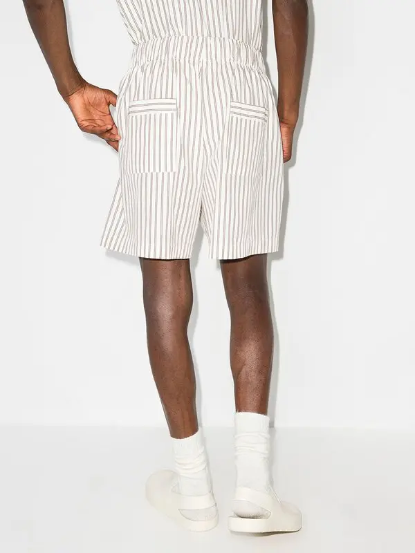TEKLA Vertical-stripe Pajama Shorts