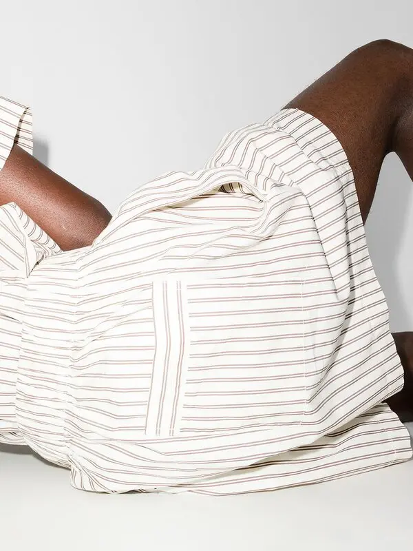 TEKLA Vertical-stripe Pajama Shorts