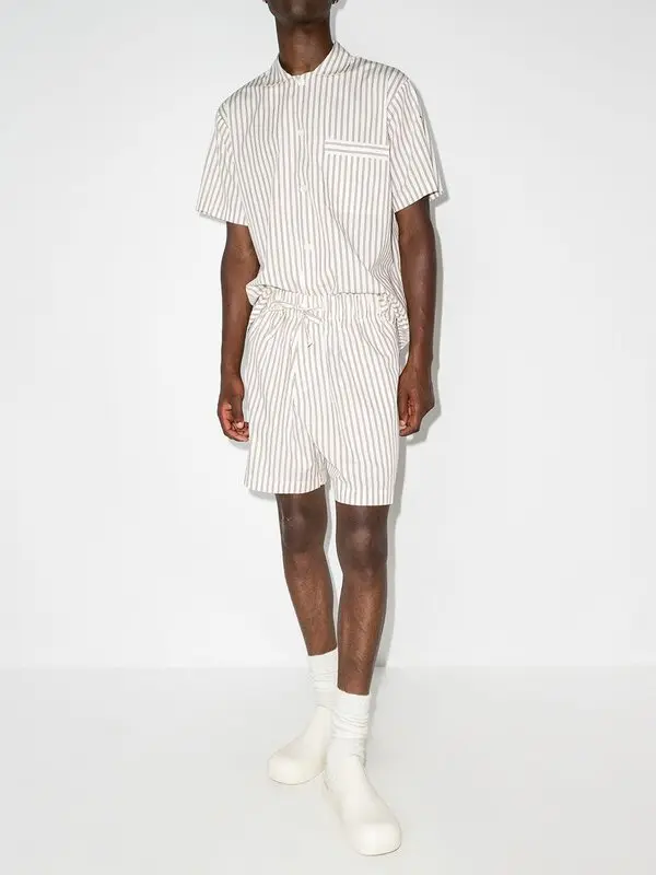 TEKLA Vertical-stripe Pajama Shorts