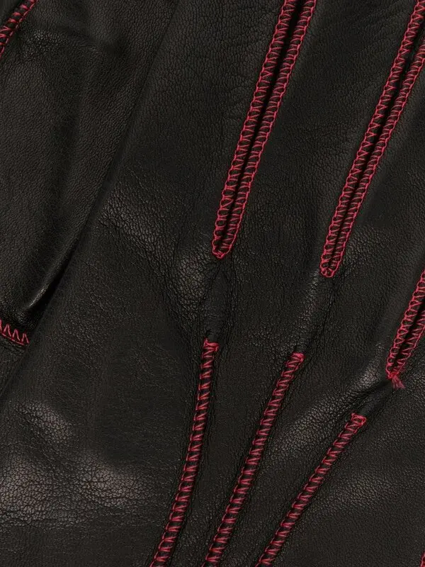 MANOKHI Stitch-detail Leather Gloves