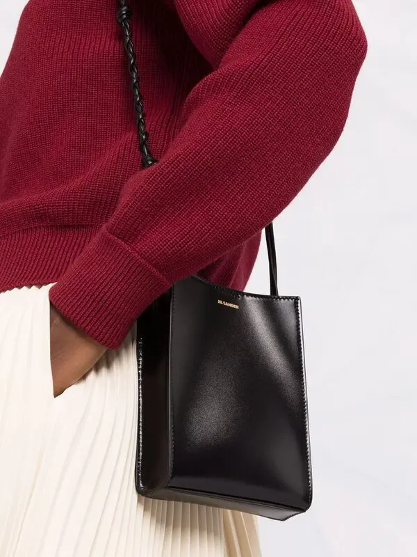 JIL SANDER Tangle Leather Shoulder Bag