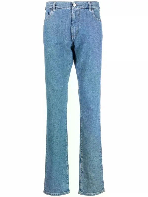 BILLIONAIRE Iconic Crest Embossed Straight-cut Jeans