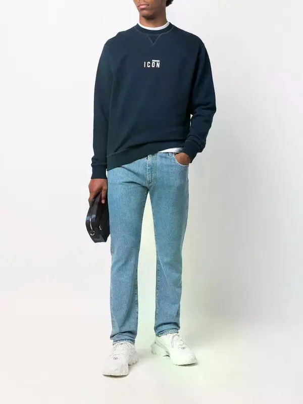 BILLIONAIRE Iconic Crest Embossed Straight-cut Jeans