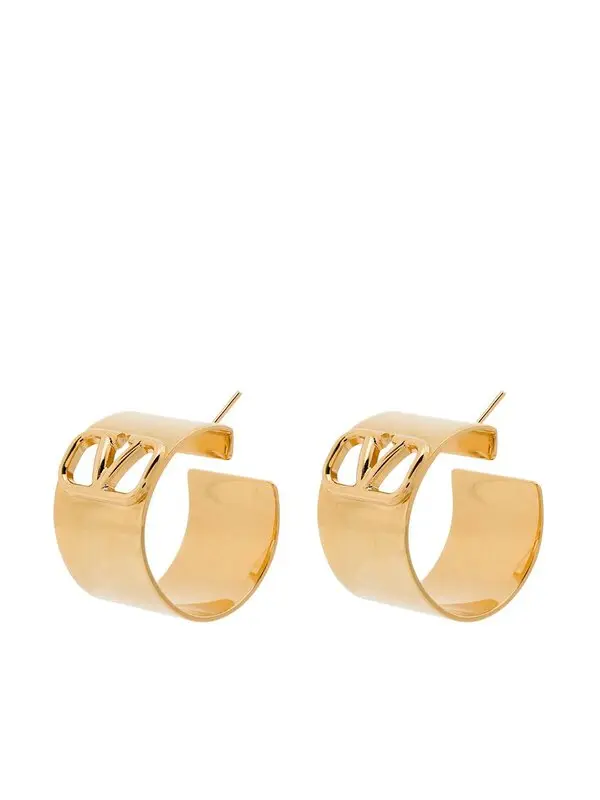 Valentino Garavani Vlogo Signature Hoop Earrings - Gold