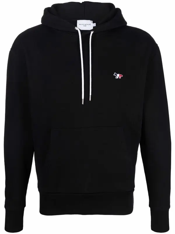 Maison Kitsuné Embroidered Logo Hoodie - Black