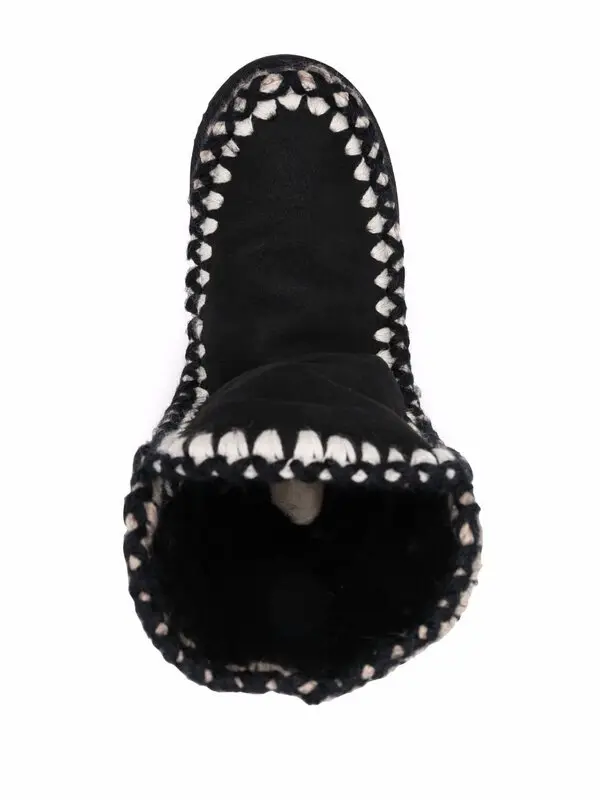 Mou Whipstitch-detail Eskimo Boots - Black