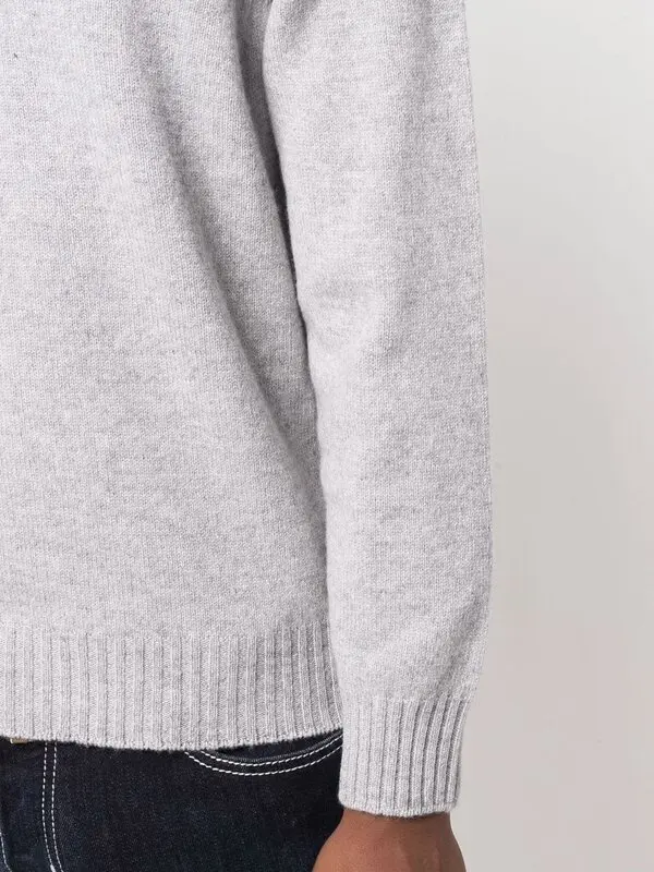 D4.0 Ribbed-trim Virgin-wool Jumper - Grey