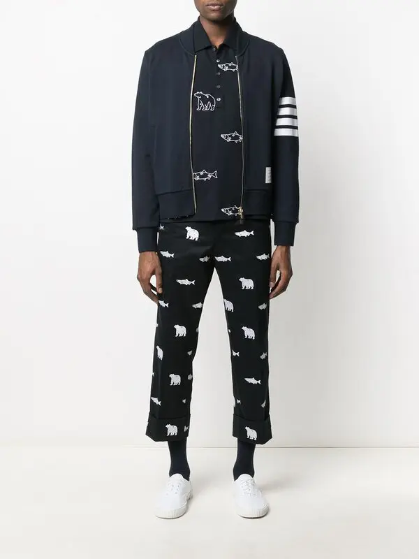 Thom Browne 4-bar Stripe Zip-up Sweatshirt - Blue