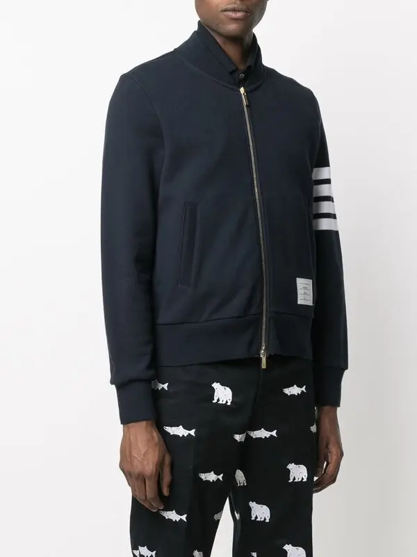 Thom Browne 4-bar Stripe Zip-up Sweatshirt - Blue
