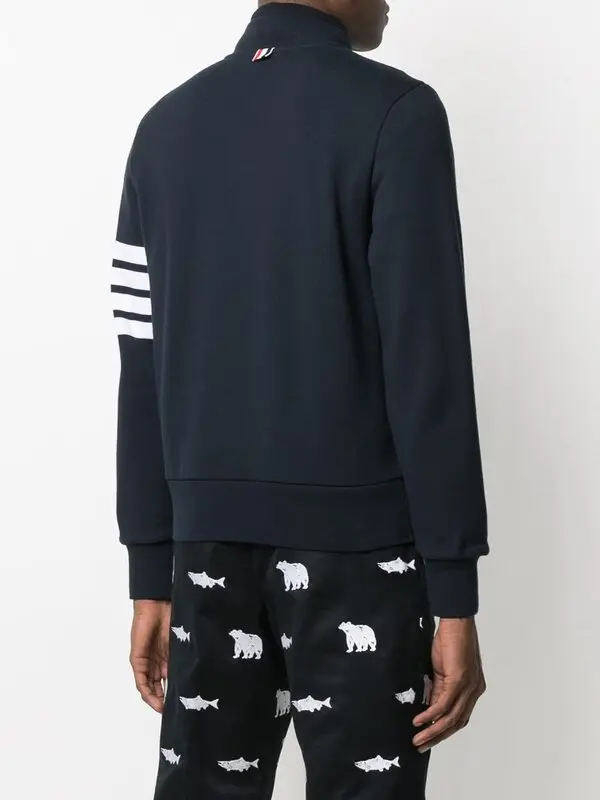 Thom Browne 4-bar Stripe Zip-up Sweatshirt - Blue
