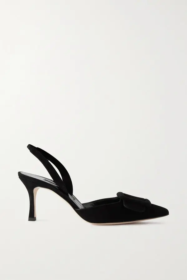 Manolo Blahnik Maysli 70 Buckled Slingback Pumps - Black