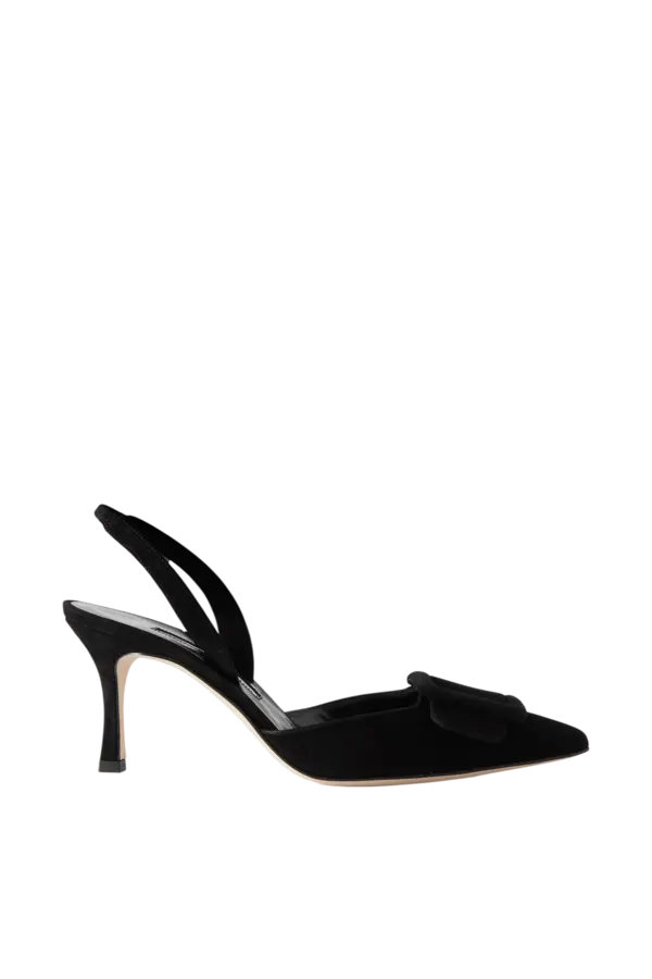 Manolo Blahnik Maysli 70 Buckled Slingback Pumps - Black