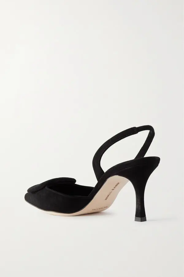 Manolo Blahnik Maysli 70 Buckled Slingback Pumps - Black