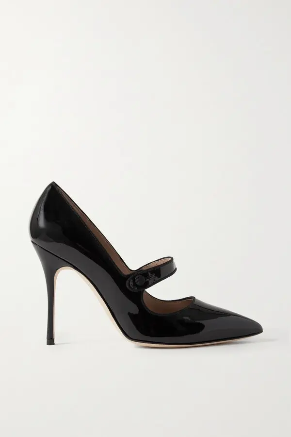 Manolo Blahnik Campari 105 Patent-leather Pumps