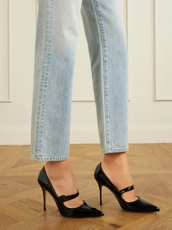 Manolo Blahnik Campari 105 Patent-leather Pumps
