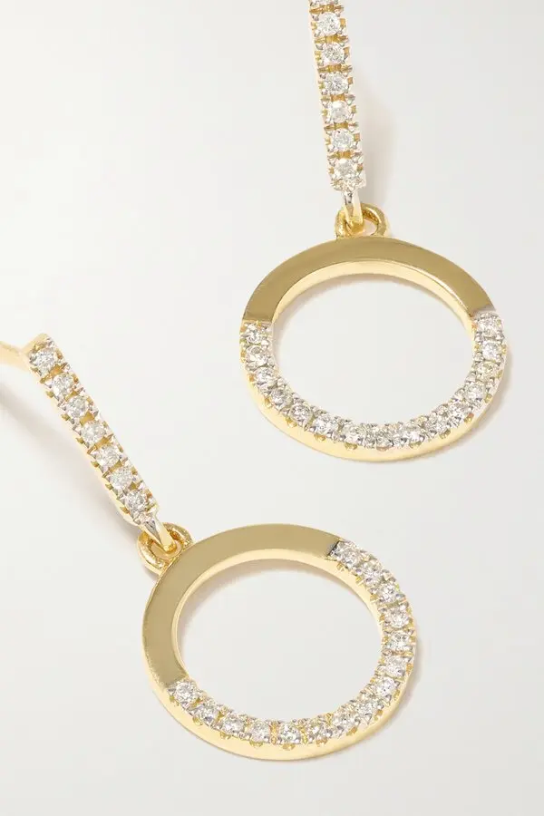 Mateo Half Moon Diamond Drop Earrings