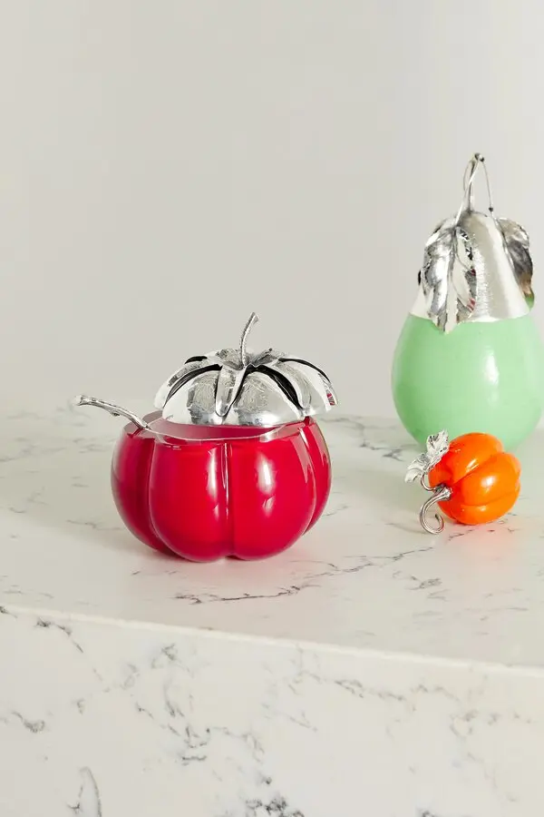 Buccellati Tomato Sterling And Glass Jam Jar