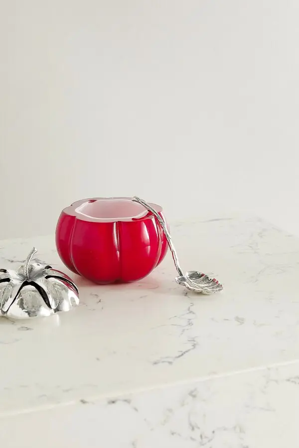 Buccellati Tomato Sterling And Glass Jam Jar