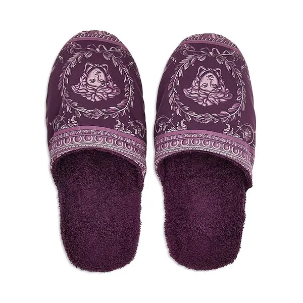 Versace I Heart Baroque Bath Slippers - Mulberry