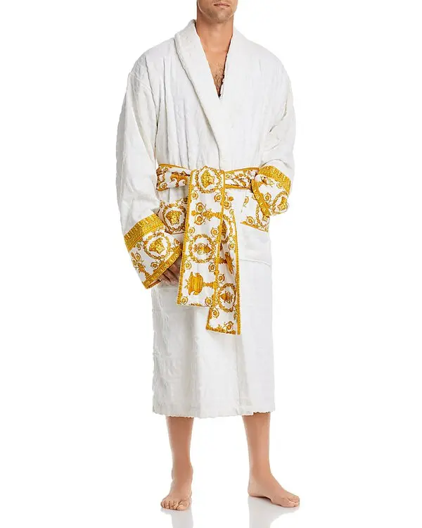 Versace I Heart Baroque Bath Robe - White