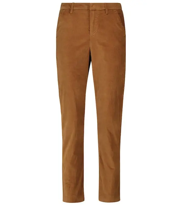 7 For All Mankind High-rise Cotton-blend Velvet Pants
