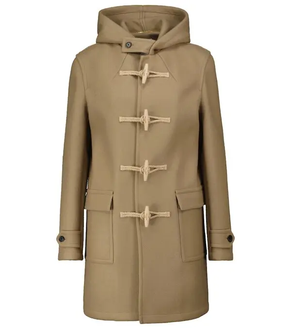 Saint Laurent Hooded Wool Duffle Coat