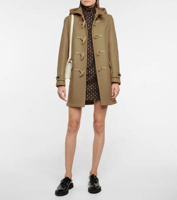 Saint Laurent Hooded Wool Duffle Coat