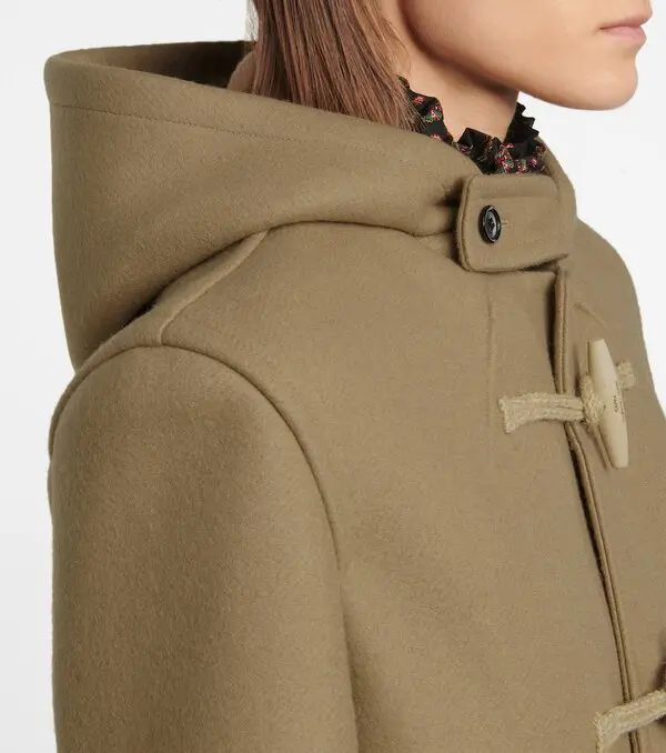 Saint Laurent Hooded Wool Duffle Coat