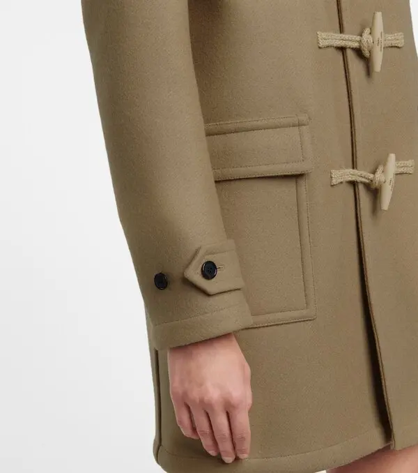 Saint Laurent Hooded Wool Duffle Coat