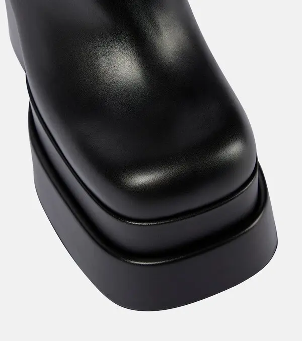 Versace Intrico Leather Platform Ankle Boots