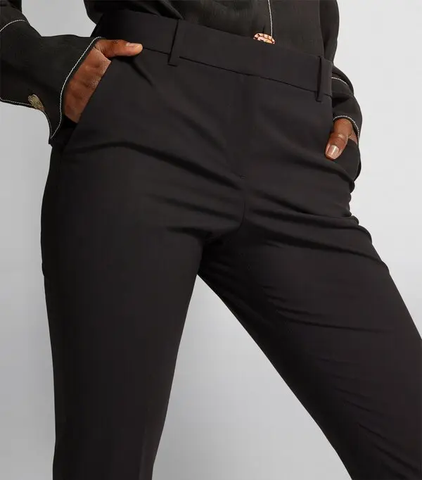 Theory Good Wool Cropped Treeca Trousers - Black