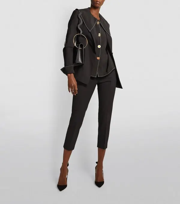 Theory Good Wool Cropped Treeca Trousers - Black