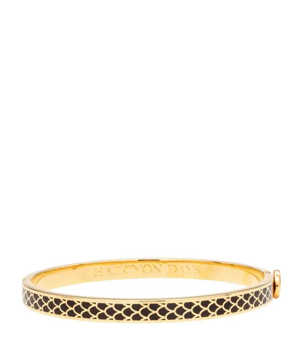 Halcyon Days Gold-plated Salamander Bangle - Black