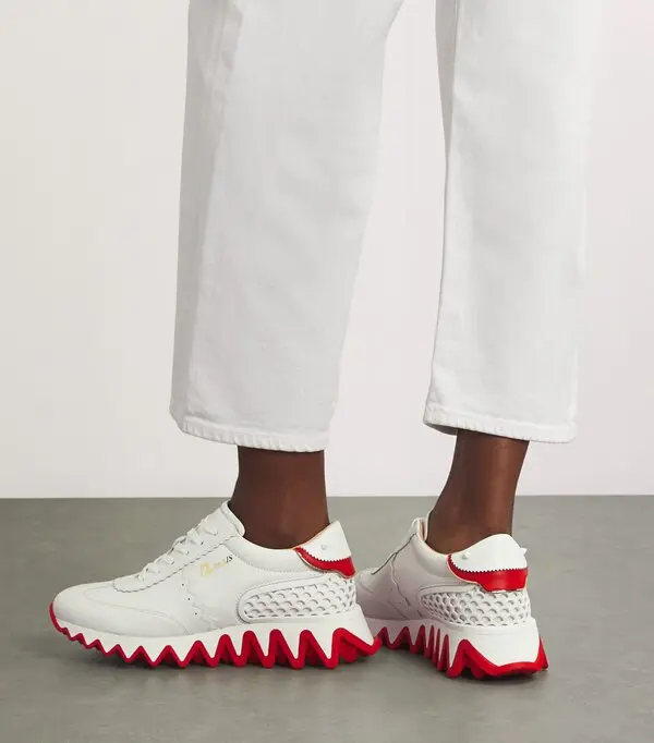 CHRISTIAN LOUBOUTIN Loubishark Calfskin Sneakers - White