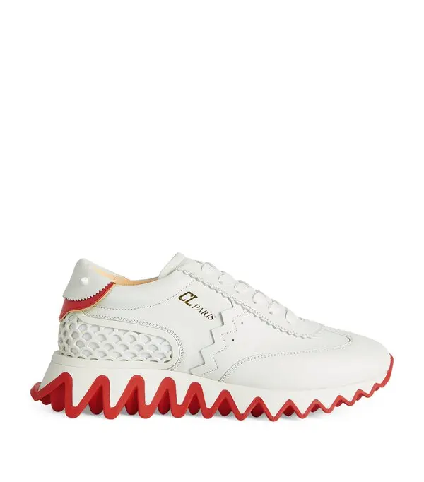 CHRISTIAN LOUBOUTIN Loubishark Calfskin Sneakers - White