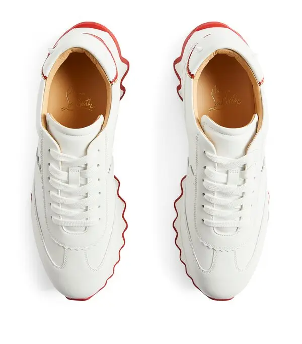 CHRISTIAN LOUBOUTIN Loubishark Calfskin Sneakers - White