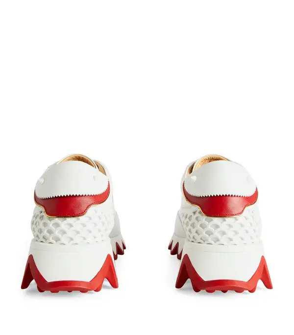 CHRISTIAN LOUBOUTIN Loubishark Calfskin Sneakers - White