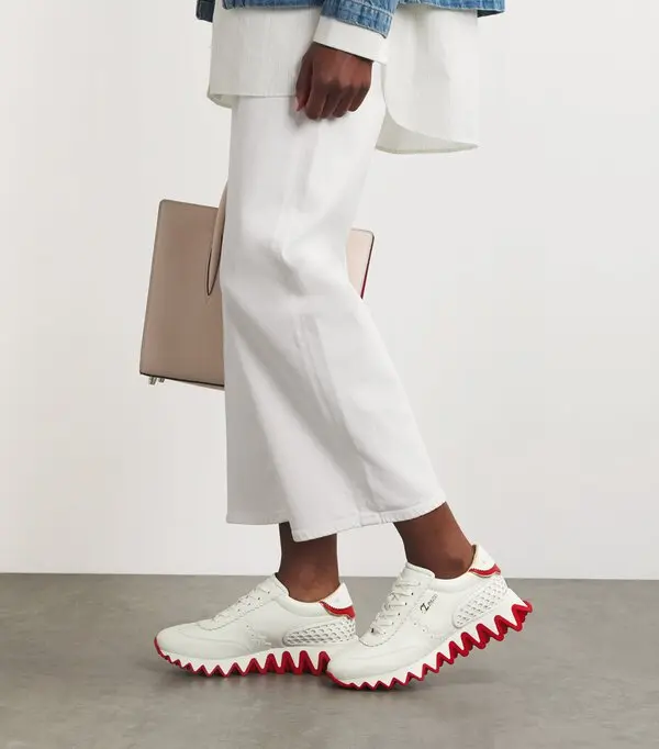 CHRISTIAN LOUBOUTIN Loubishark Calfskin Sneakers - White