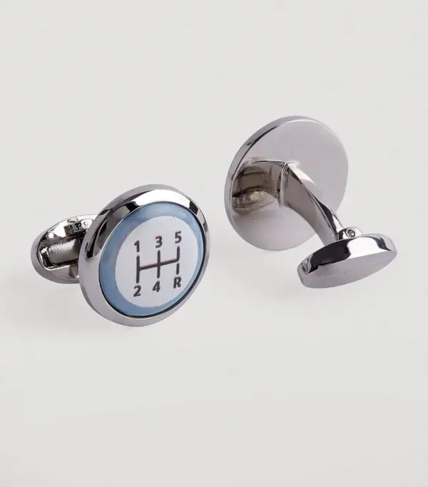 Halcyon Days Enamel Gear-stick Cufflinks