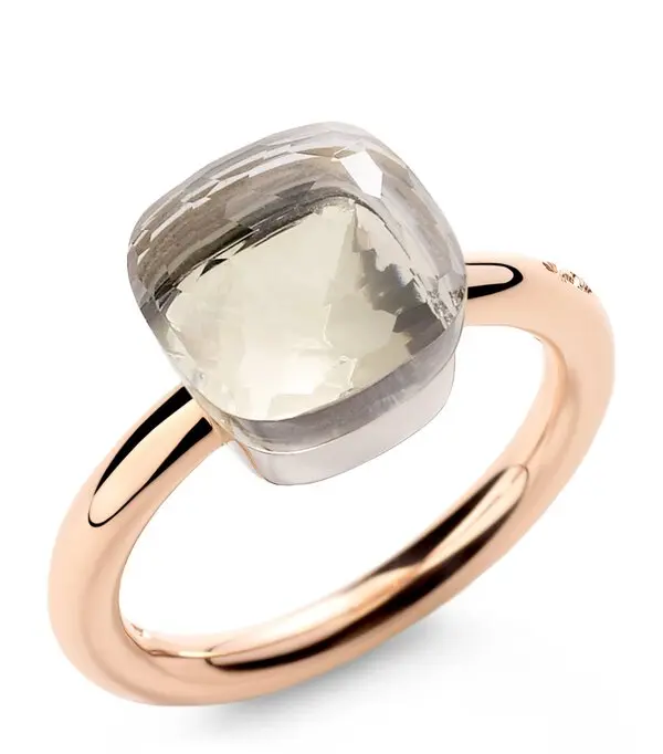 Pomellato Mixed Gold And Topaz Nudo Classic Ring - White