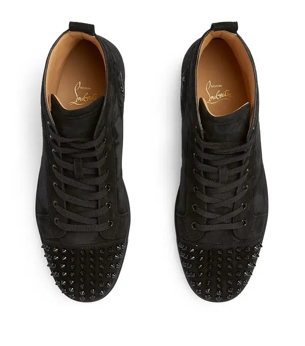 CHRISTIAN LOUBOUTIN Lou Spikes Suede High-top Sneakers - Black