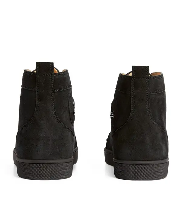 CHRISTIAN LOUBOUTIN Lou Spikes Suede High-top Sneakers - Black