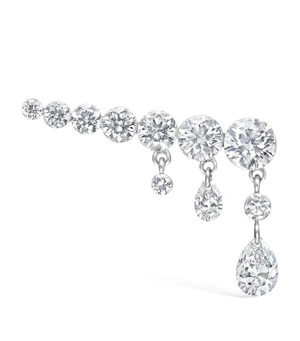 MARIA TASH Invisible Set Diamond Crescendo Bar Threaded Stud Earring