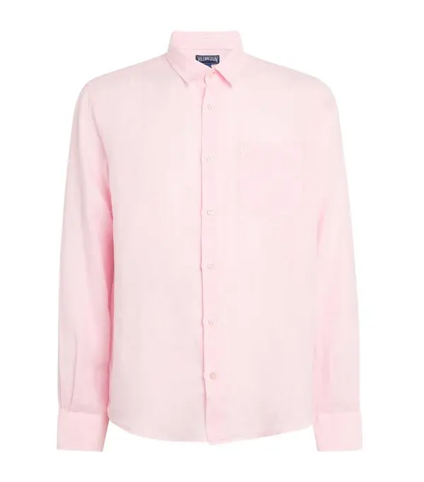 Vilebrequin Linen Embroidered Caroubis Shirt - Pink