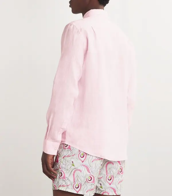 Vilebrequin Linen Embroidered Caroubis Shirt - Pink