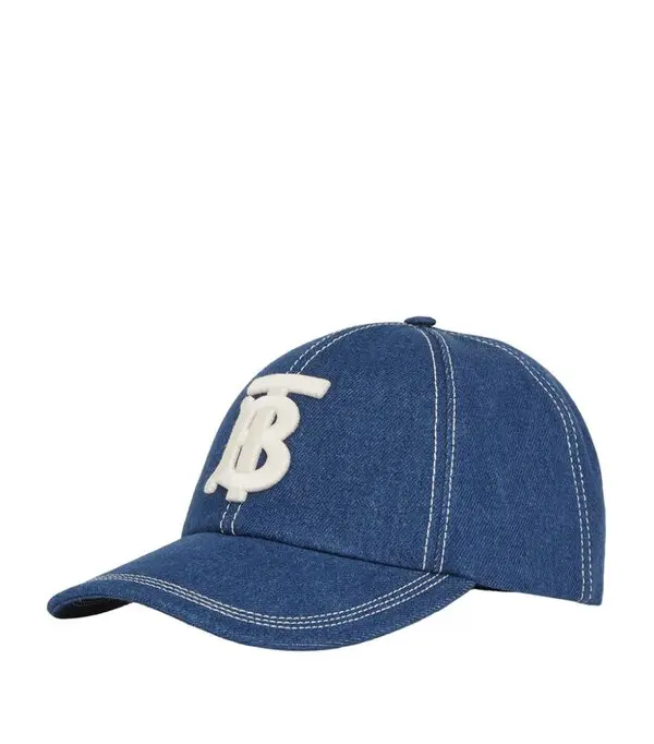 Burberry Denim Tb Monogram Baseball Cap - Blue | Editorialist display picture 1
