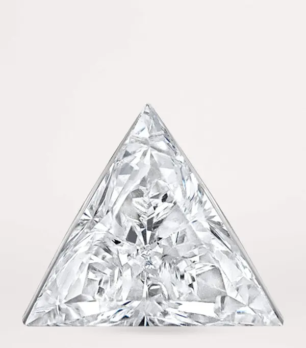 MARIA TASH Gold Invisible Set Triangle Diamond Stud Earring - White