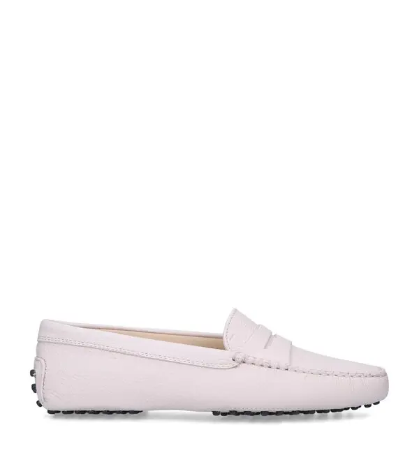 TOD'S Leather Gommino Driving Loafers - Beige